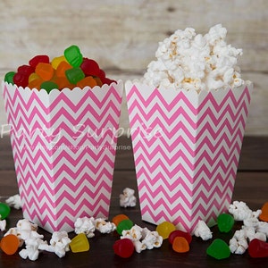 Pink Popcorn Boxes, Pink Mini Popcorn Box Pink Wedding Favor Box Girl ...