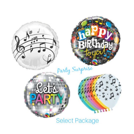 Music Balloons Record Balloon Happy Birthday Balloon Package Mylar ...