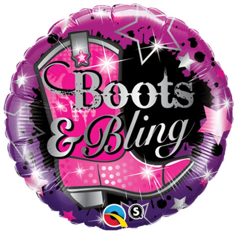 Boots Balloon Package Pink Boots Bling Sparkle Balloons - Etsy