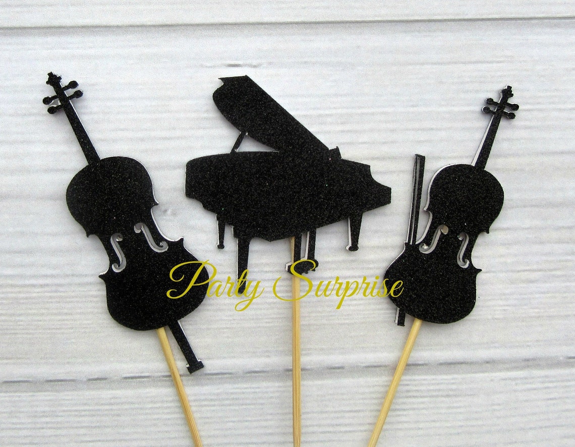 Cello Cupcake Toppers Musical Party Cupcake and Cake Toppers Recital ...