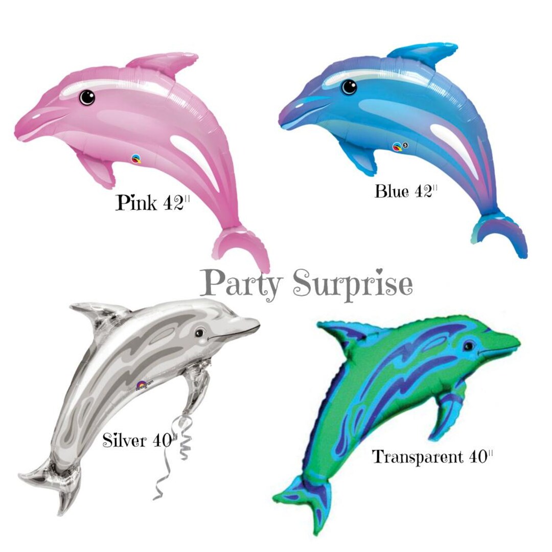 Mylar Dolphin Balloons: Pink, Blue, Transparent, 40-42" - Etsy
