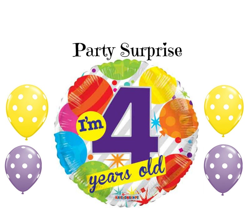 4th Birthday Balloons 4 Year Old Birthday Party Balloons Kid - Etsy UK