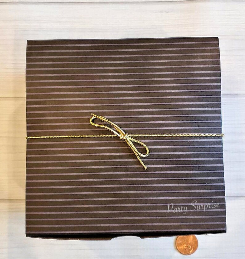 Black Gift Boxes Pinstripe Boxes 5x3x5 With Stretch | Etsy