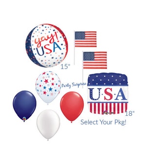 Patriotic Balloon Package Stars & Stripes USA American Pride Veterans ...