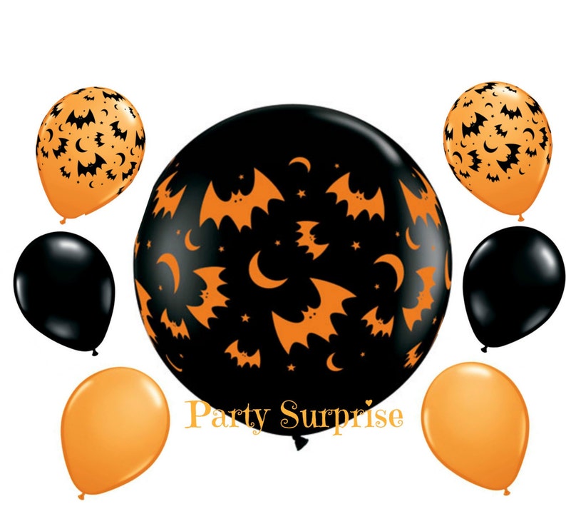 Halloween Balloons With Bats Scary Halloween Party Balloons - Etsy