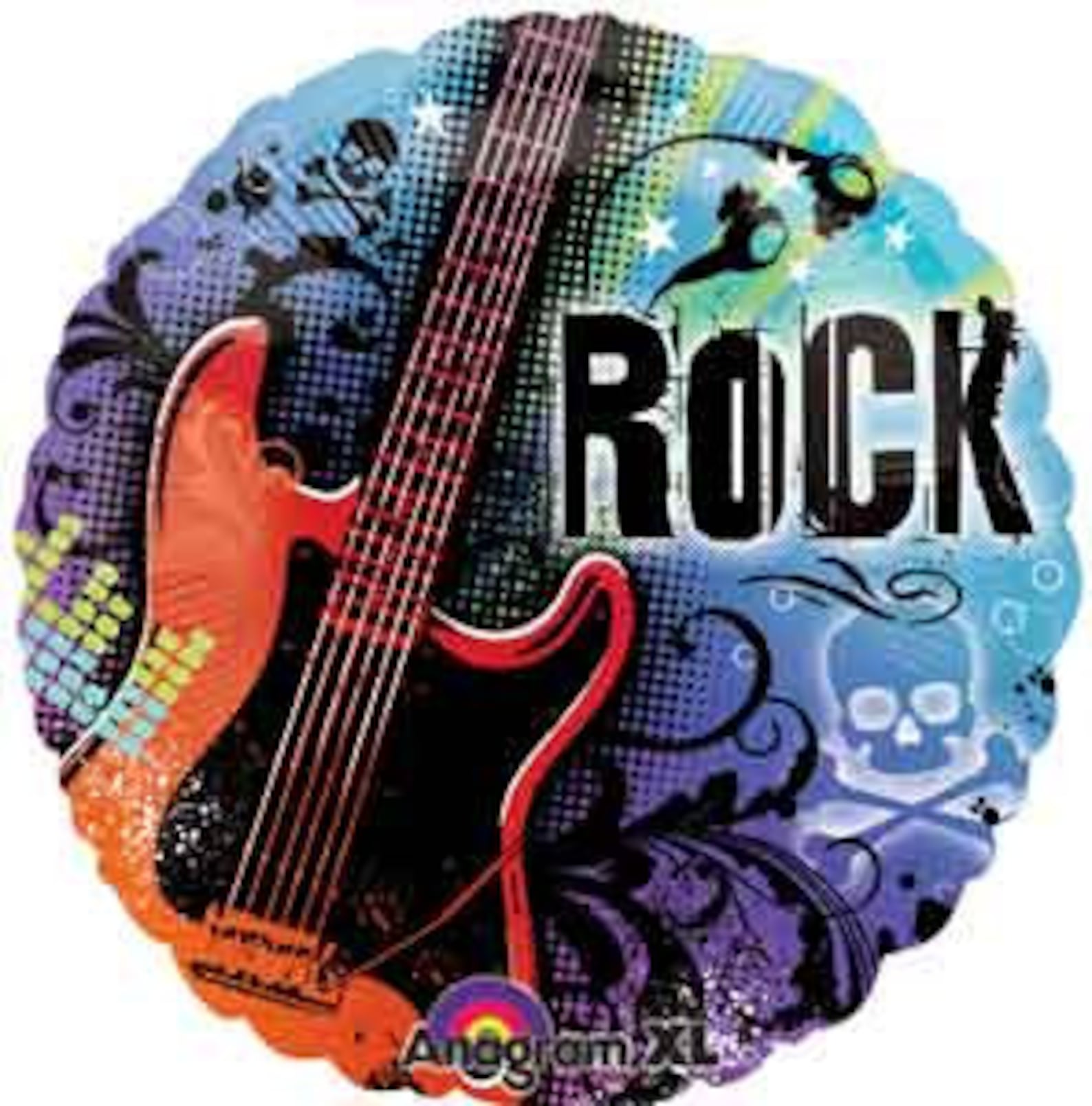 Guitar Balloon Package Rock N'roll Party Balloons Mylar Latex Select ...
