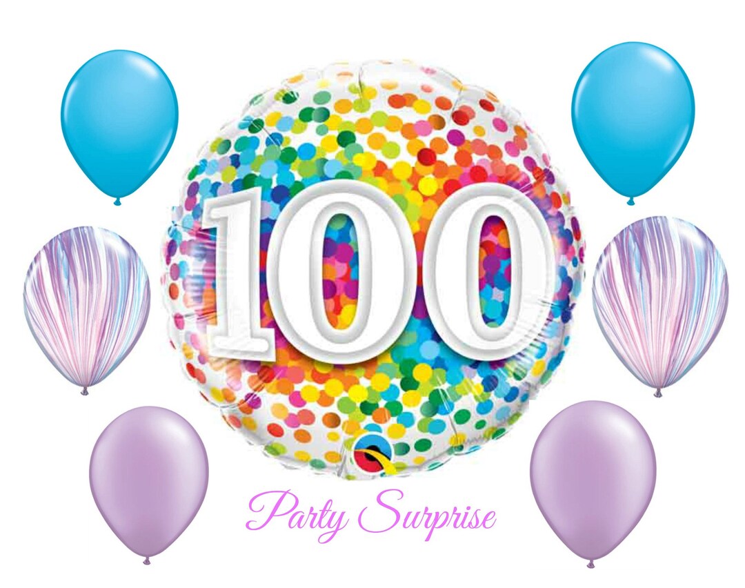 100th Birthday Balloon Package, 100th Birthday, 100 Years Balloon - Etsy