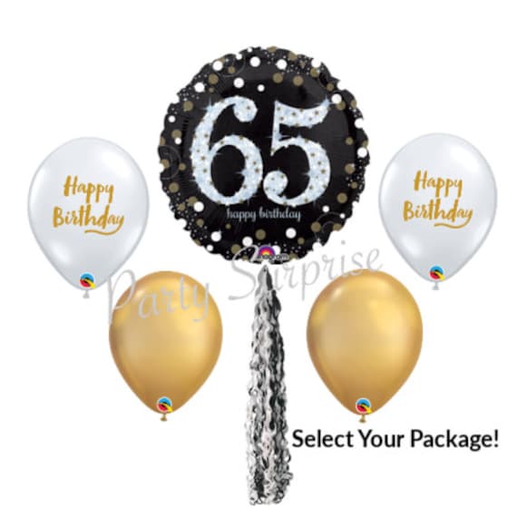 65th Birthday Balloon Package Happy Birthday Balloons Diamond Clear ...