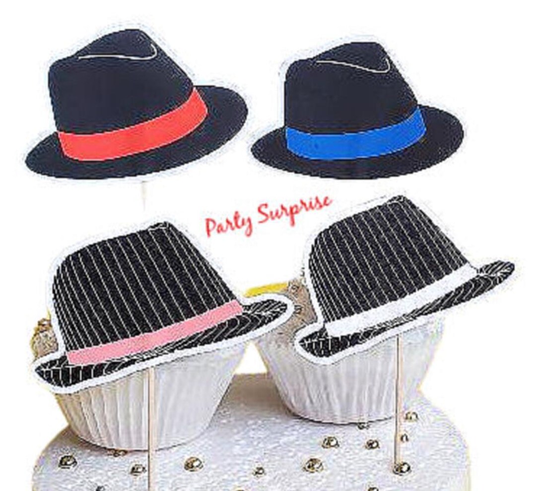 Mens Hats Cupcake Toppers Personalize Mens Southern Derby Wedding ...