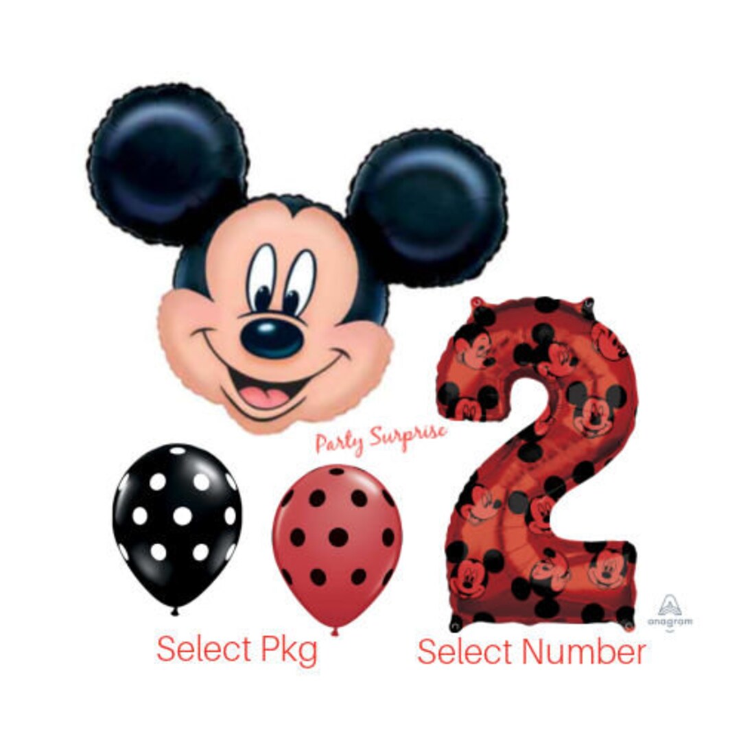 Mickey Mouse Balloon Package Jumbo Mickey Face Balloon Mickey Number ...