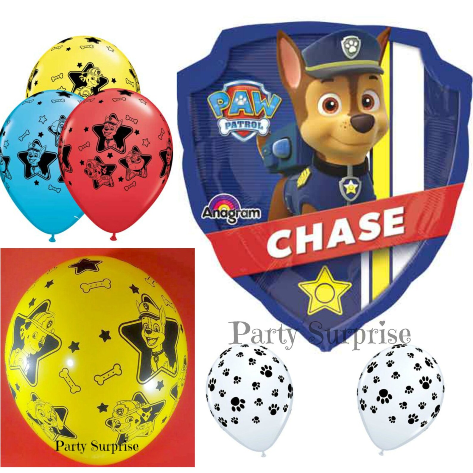Paw Patrol Balloons Boy Paw Patrol Paw Print Latex 17 | Etsy