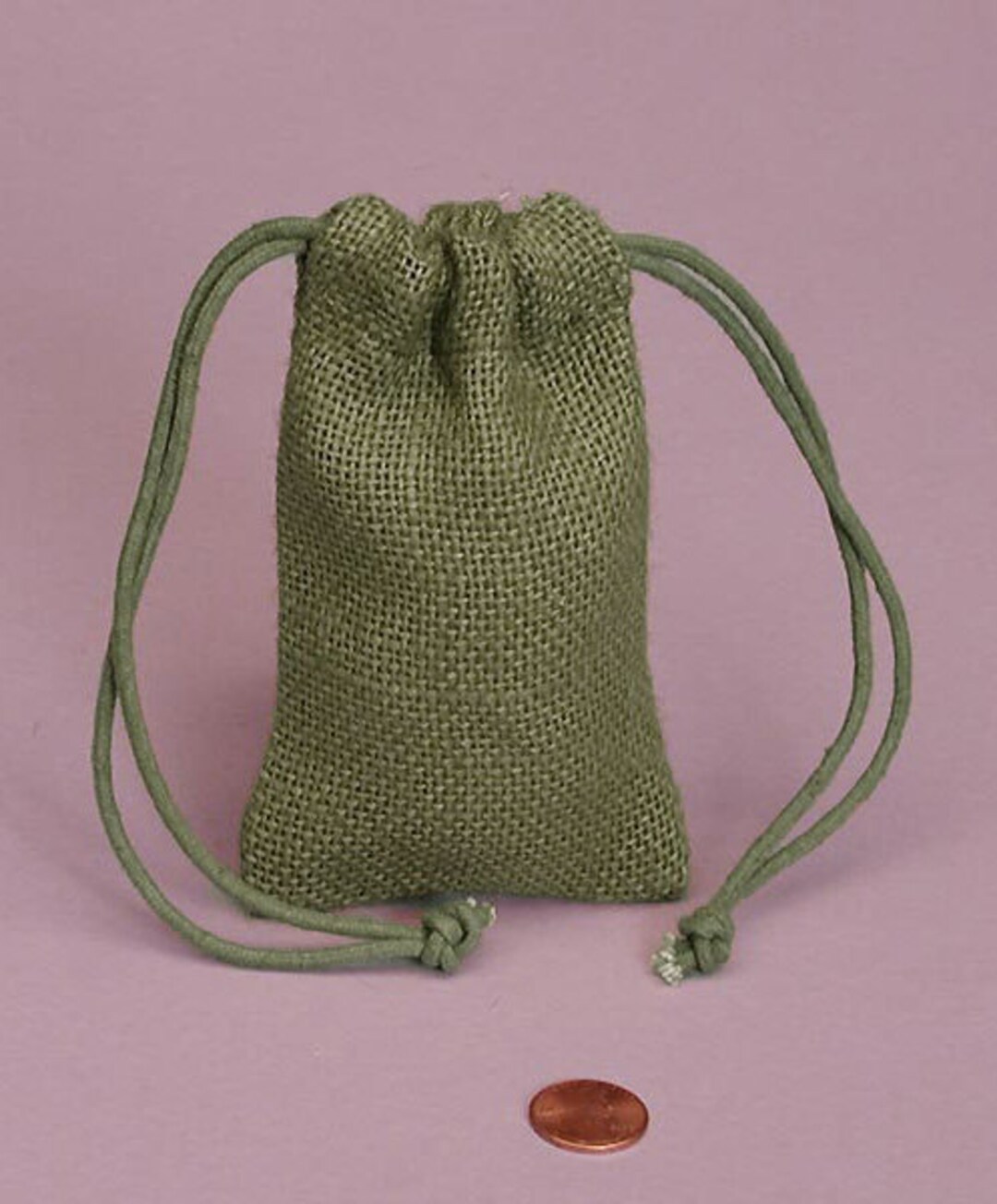 Green Bags Small Moss Green Burlap Jute Pouches, Rocks Bag, Pouches for ...