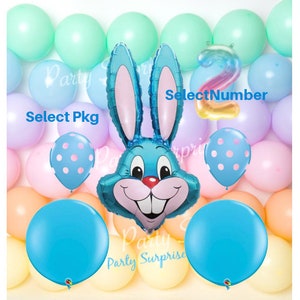 Rabbit Head Balloons Easter Bunnies Mylar Foil Made in USA 35" and 16 ...