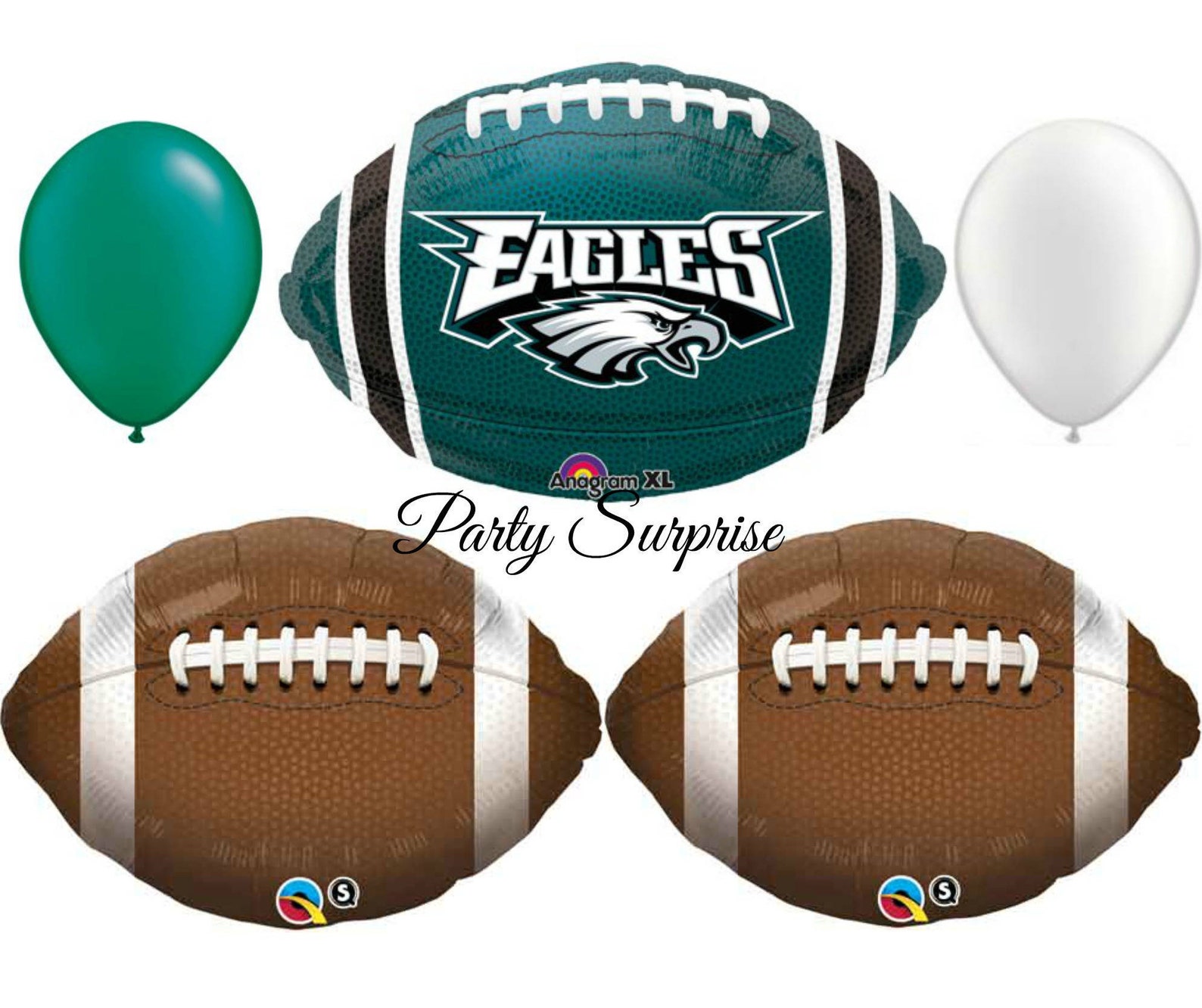 Football Balloons 5 Mylar Foot Ball Party Balloons Party | Etsy