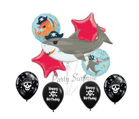 Pirate Party Balloons Mylar and Latex YOHO Gold Letter | Etsy