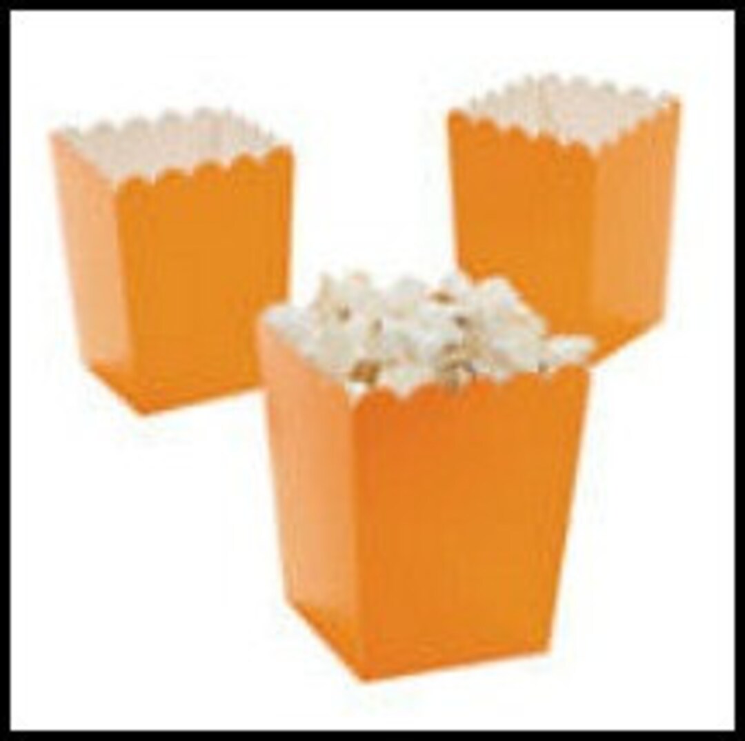 Mini Popcorn Boxes Orange 12 wedding,popcorn Boxes, Event, Party Favors ...