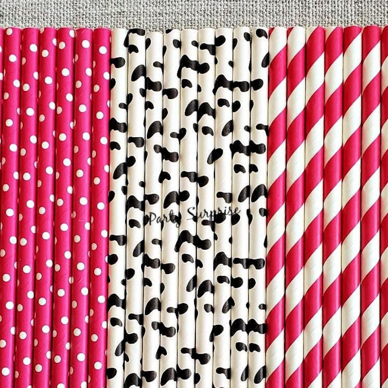 Cow Print Straws - Etsy