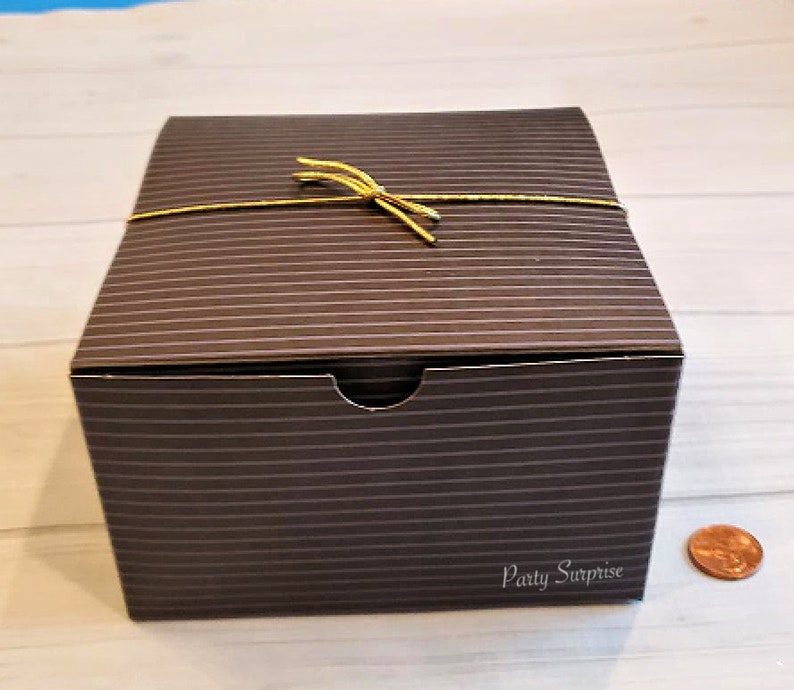 Black Gift Boxes Pinstripe Boxes 5x3x5 With Stretch | Etsy