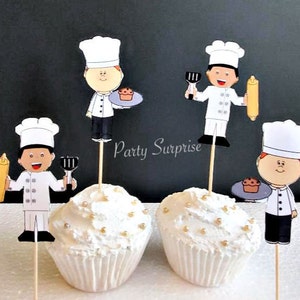Chef Cupcake Toppers Kids Birthday Party Cooking Baking Party Little ...