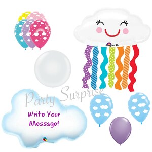 Happy Birthday Cloud and Plane Balloon Package Jumbo Cloud, Red ...