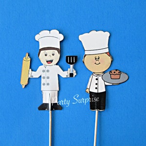 Chef Cupcake Toppers Kids Birthday Party Cooking Baking Party Little ...