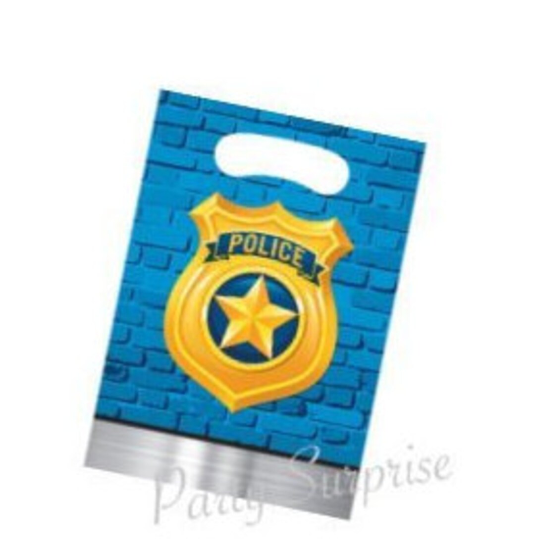 Police Party Supplies Cups Balloons Goody Bags Straws Kids Police ...