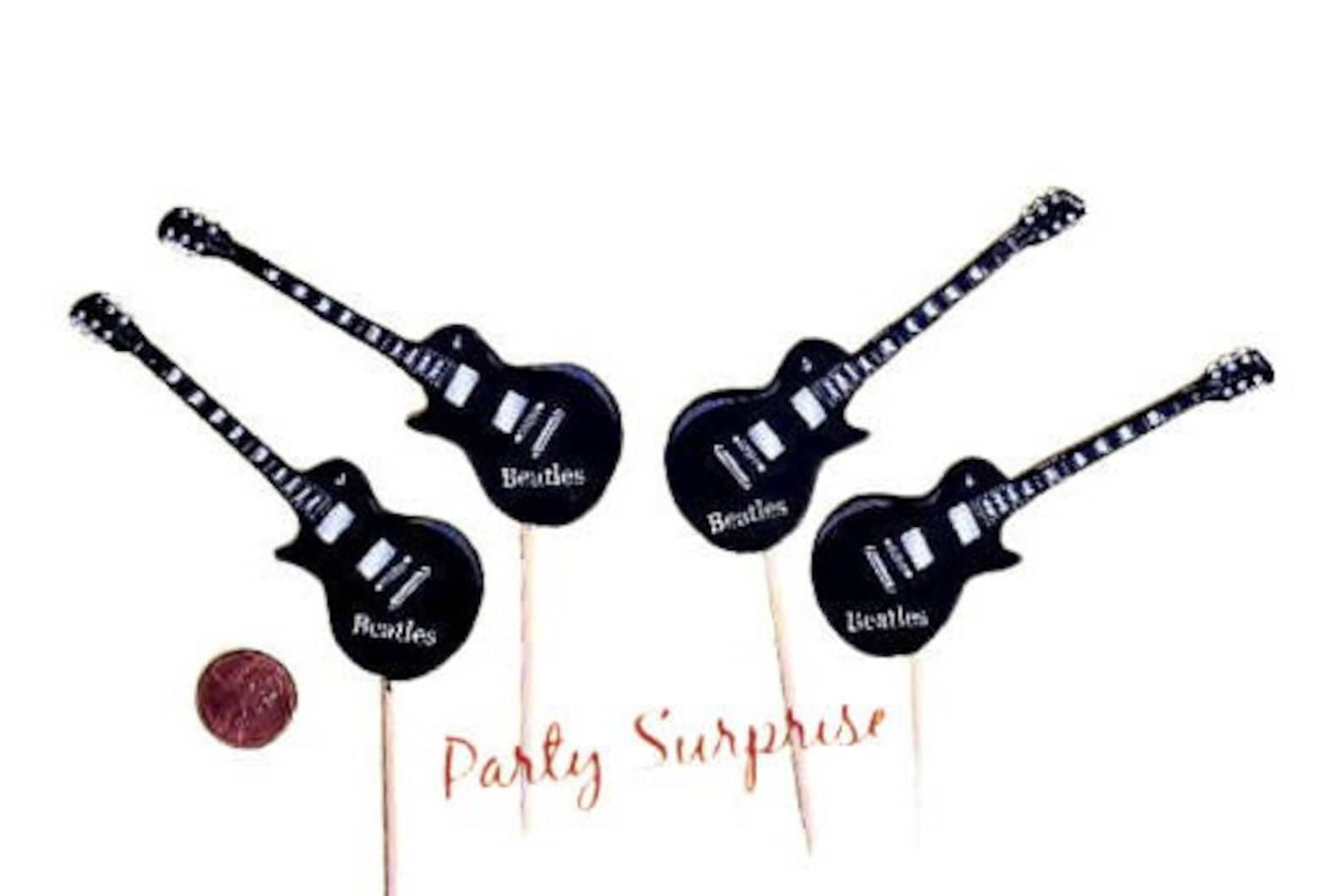 Guitar Cupcake Toppers Electric Guitar Rock N Roll Music Party Guitar ...