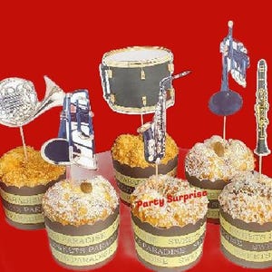 Brass Instruments Music Cupcake/cake Toppers, Banners, Trumpet ...