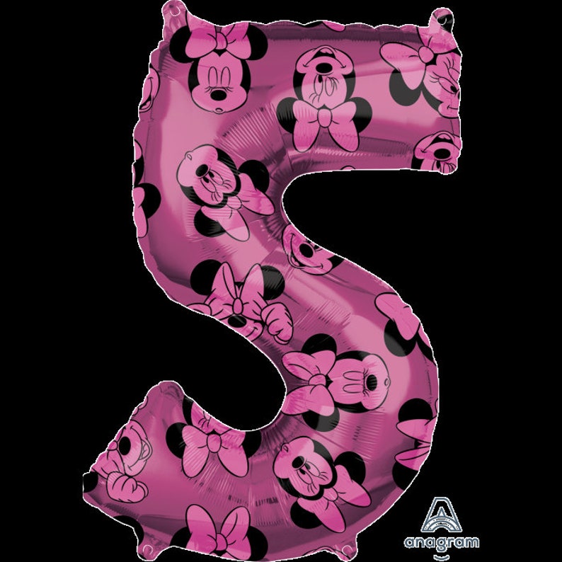 Minnie Mouse 5th Birthday Balloon Pkg Jumbo Minnie Number 5 - Etsy