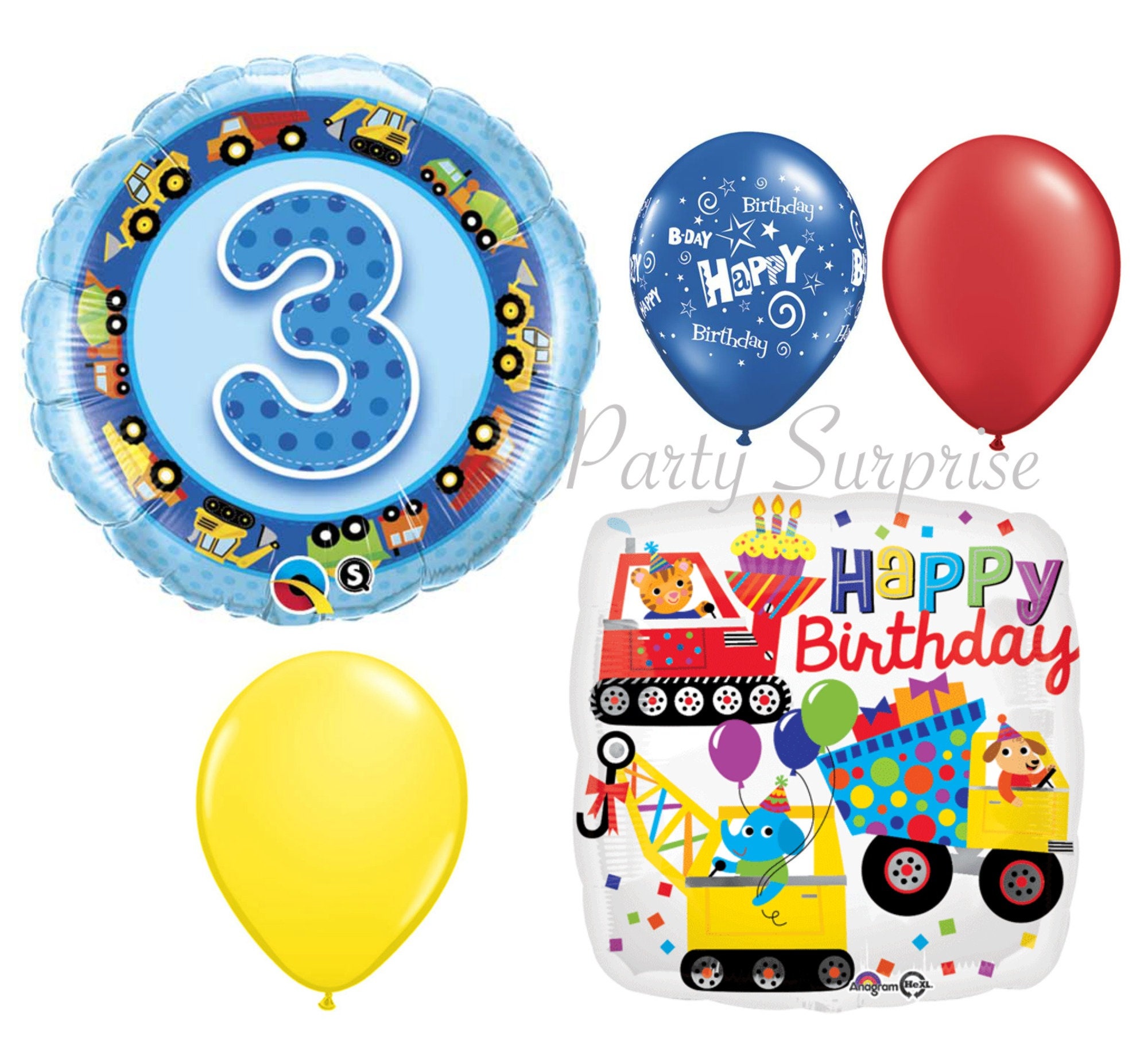 3rd Birthday Boy Balloons Construction Birthday Boy Party | Etsy
