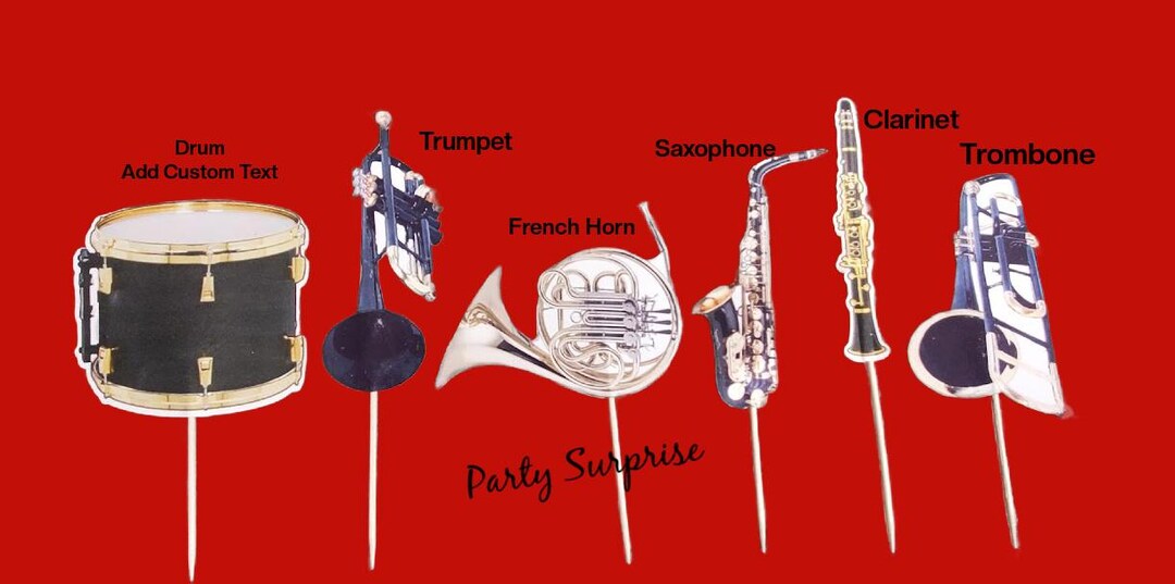Brass Instruments Music Cupcake/cake Toppers, Banners, Trumpet ...