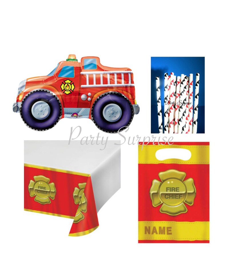 Firefighter Balloons Fireman Birthday Party Balloons Fire - Etsy