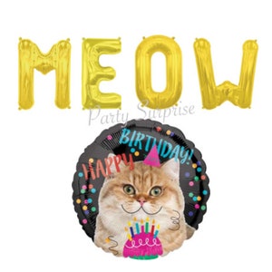 Cat Kitten Birthday Balloons Funny Cat Balloons Cat Birthday Party Paw ...