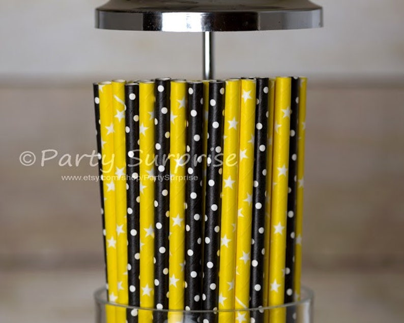 Black Straws Black Polka Dot Drinking Straws Designer - Etsy