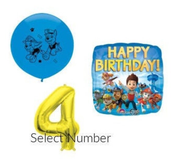 Paw Patrol Balloons Boy Paw Patrol Birthday Party Balloons Paw Print Kids Birthday Balloons ...