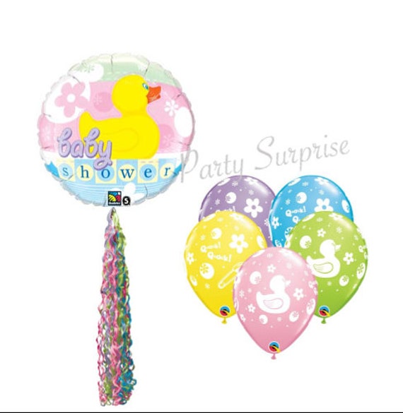 Rubber Duckie Baby Shower Balloon Package Mylar and Latex with Balloon ...