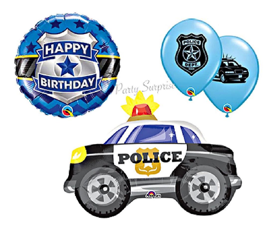 Police Balloon Package Police Car Badge Balloons Mylar Police First ...