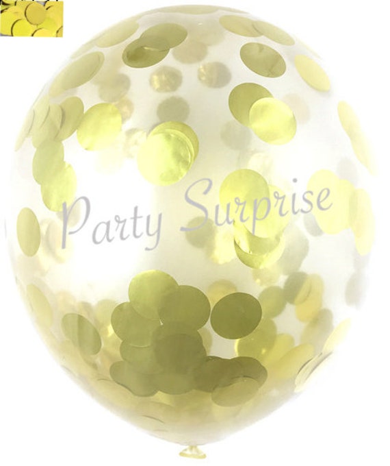 Gold Confetti Balloon Diamond Clear Latex Metallic Gold Circle Balloon ...