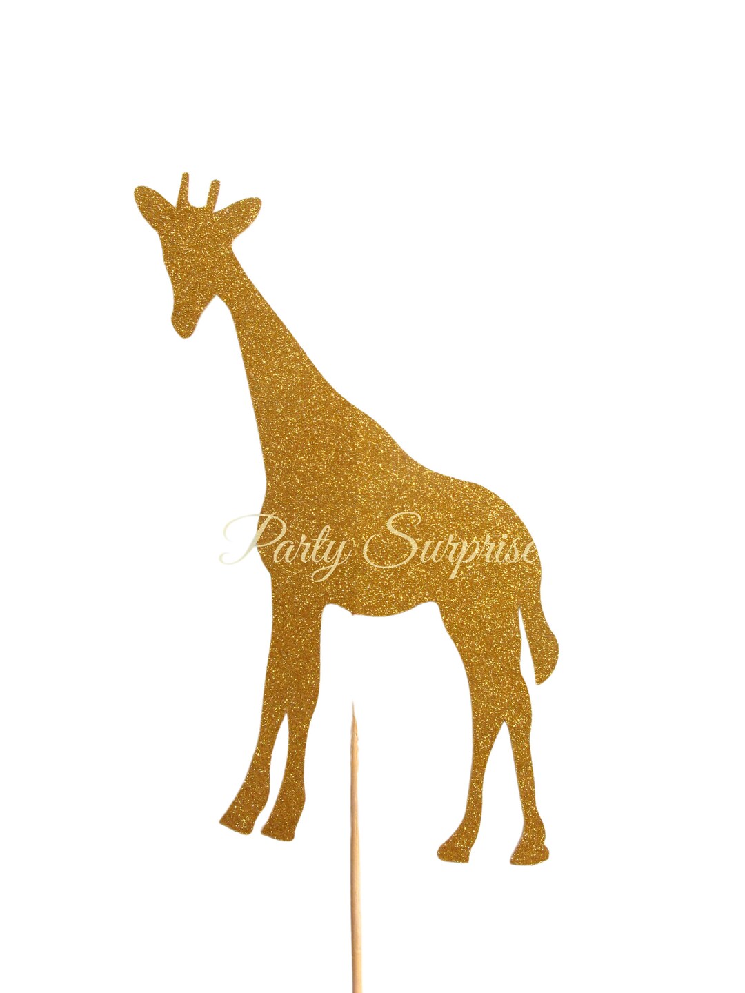 Giraffe Cake Topper Gold Glitter Safari Party Cake Decoration Gold ...