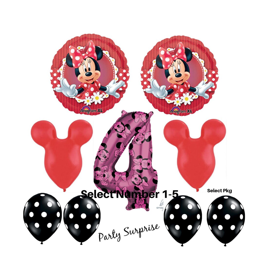 Minnie Mouse Balloon Package, Kids Birthday Balloons, Party Supplies ...
