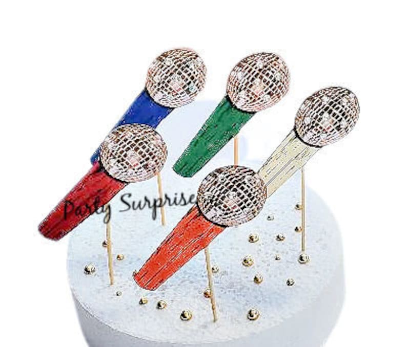 Personalized Microphone Cake Topper, Music Birthday Party Decor, Custom ...