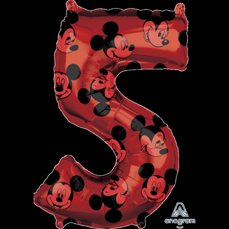 Mickey Mouse 5th Birthday Balloon Pkg Jumbo Mickey Number 5 | Etsy