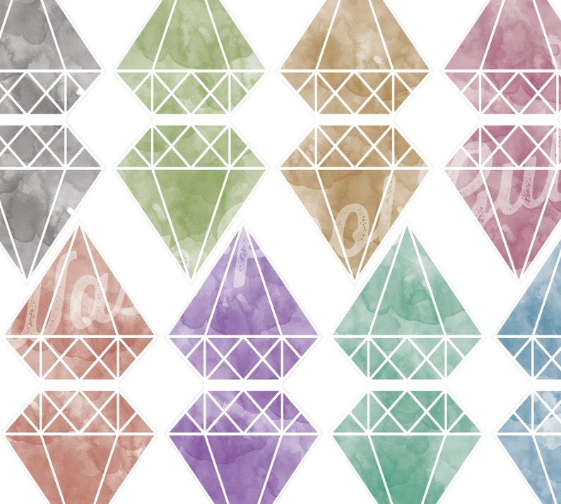 Gem Printable Bunting Flags or Cake Toppers in Natural - Etsy