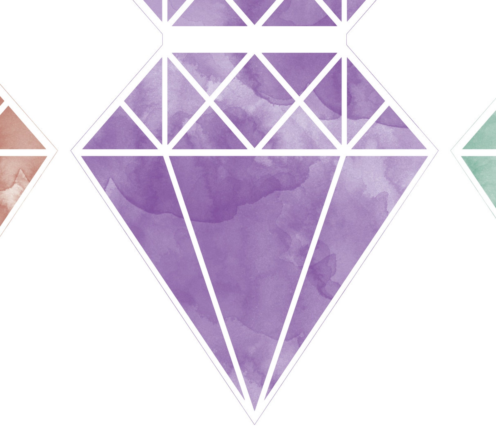 Gem Printable Bunting Flags or Cake Toppers in Natural - Etsy