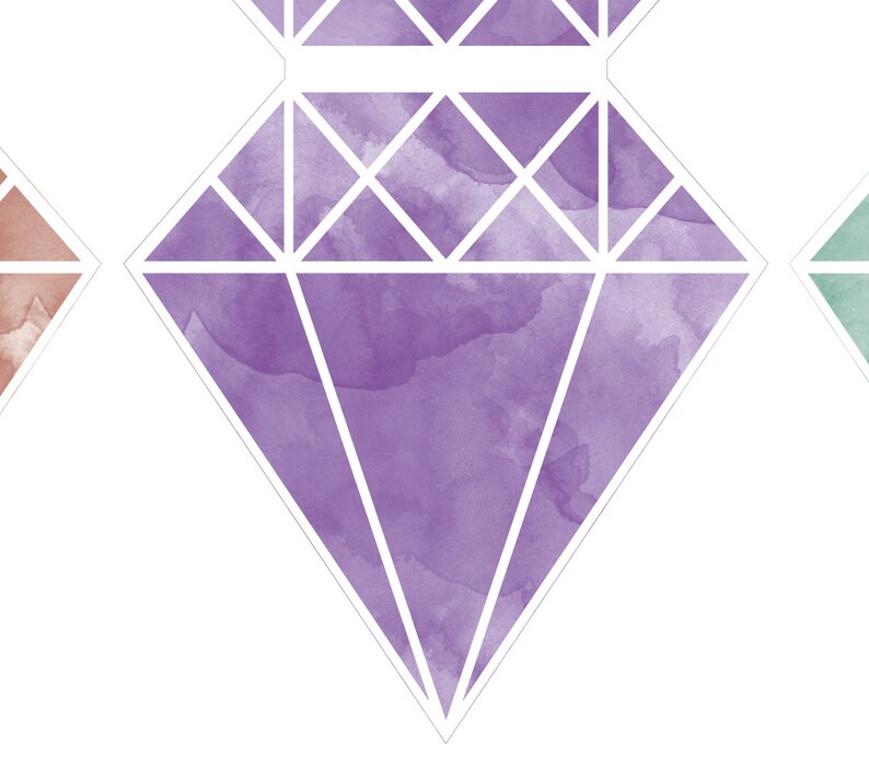 Gem Printable Bunting Flags or Cake Toppers in Natural - Etsy