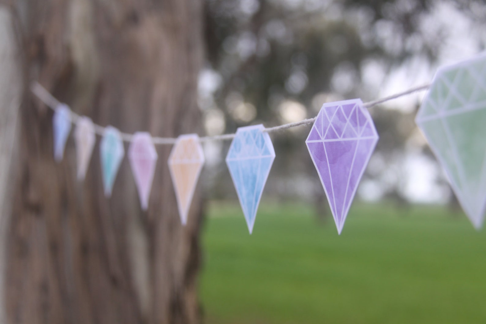 Gem Printable Bunting Flags or Cake Toppers in Natural - Etsy