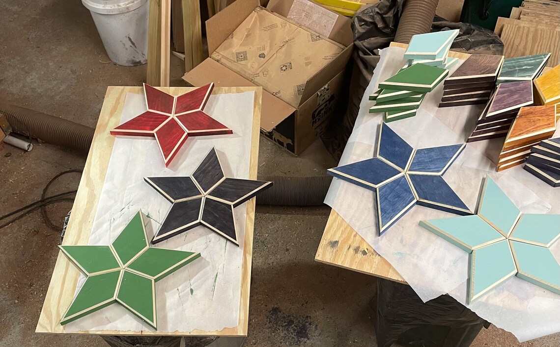 Wooden Hanging Beveled Stars - Etsy