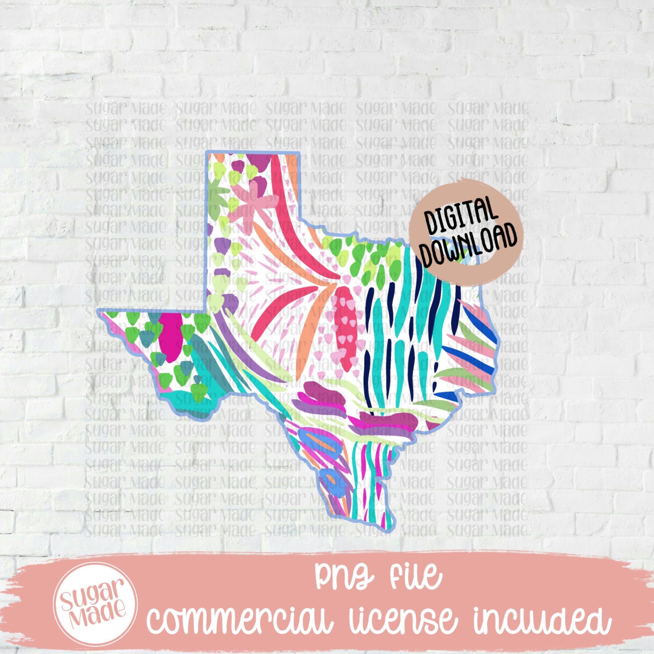 Texas PNG State of Texas Sublimation Lilly Inspired Print - Etsy
