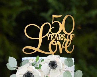 50th Anniversary Cake Topper - Etsy