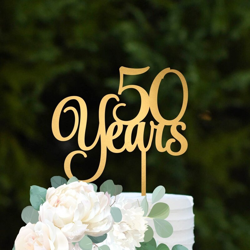 50th Anniversary Cake Topper - Etsy